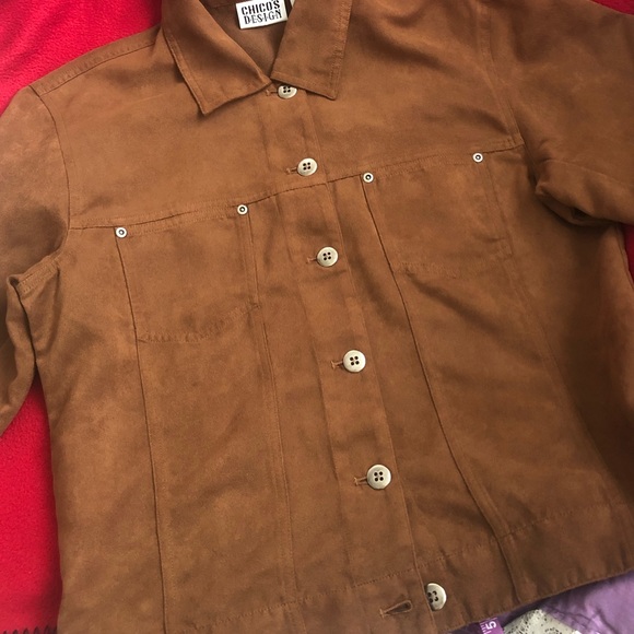 Chico's | Jackets & Coats | Chicos Design Chocolate Brown Faux Suede ...